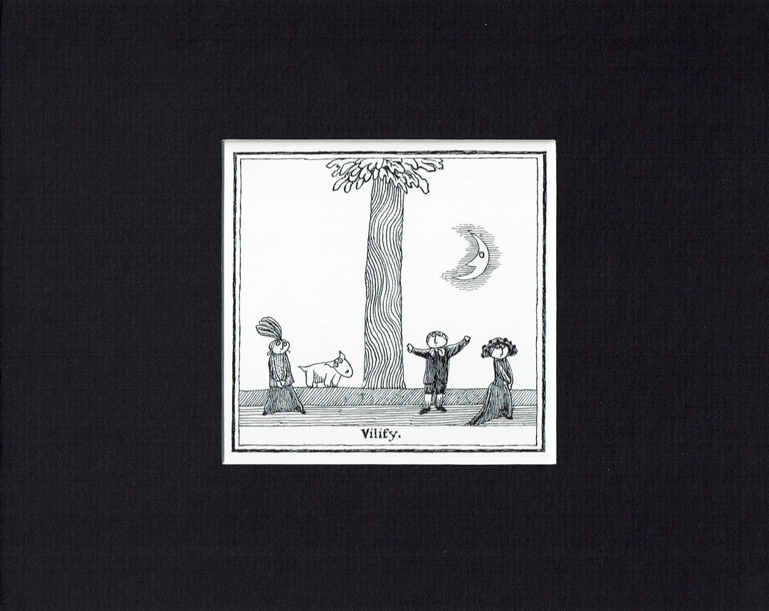 Edward Gorey | Vilify | Matted Print - Etsy