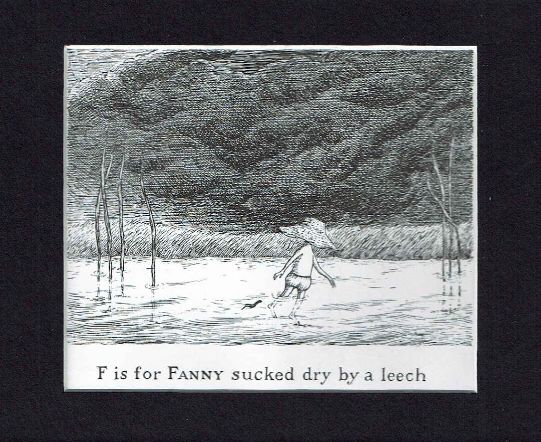 Edward Gorey - the Gashlycrumb Tinies - F is for Fanny - Matted Book ...