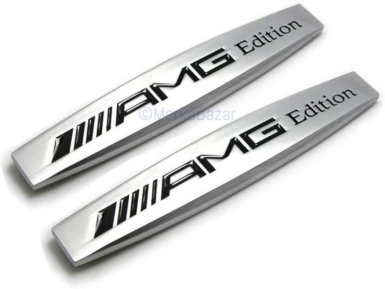 Set of 2 AMG Edition Side Logo Emblems for Mercedes Benz Made of Metal ...