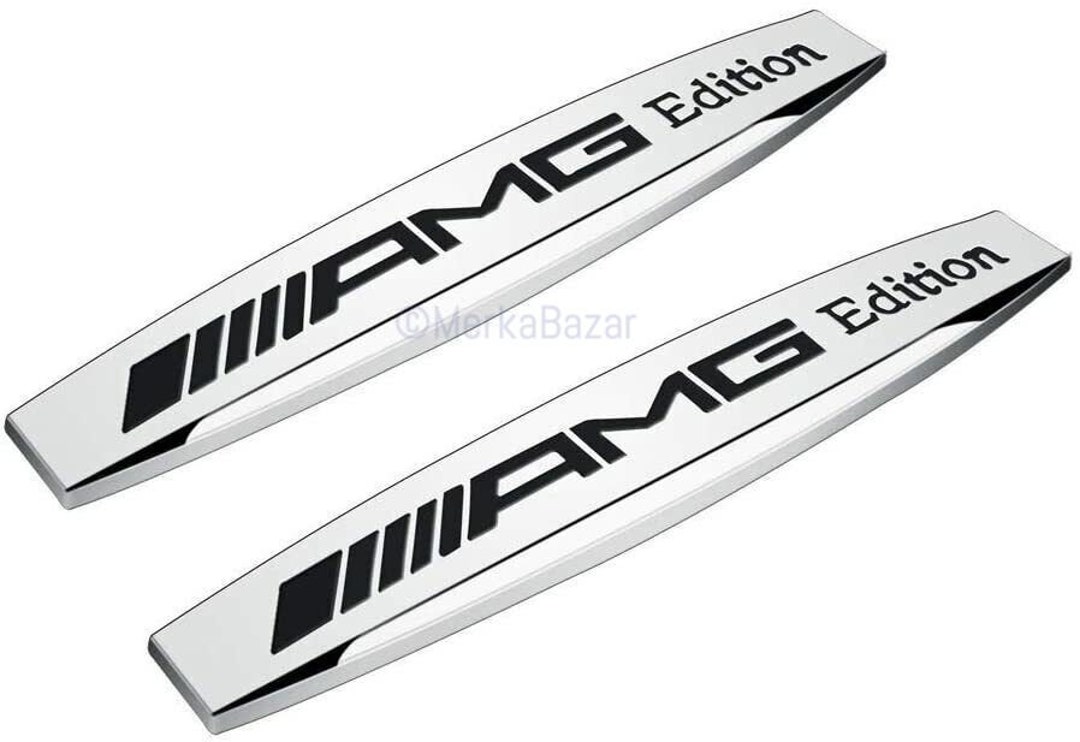 Set of 2 AMG Edition Side Logo Emblems for Mercedes Benz Made of Metal ...