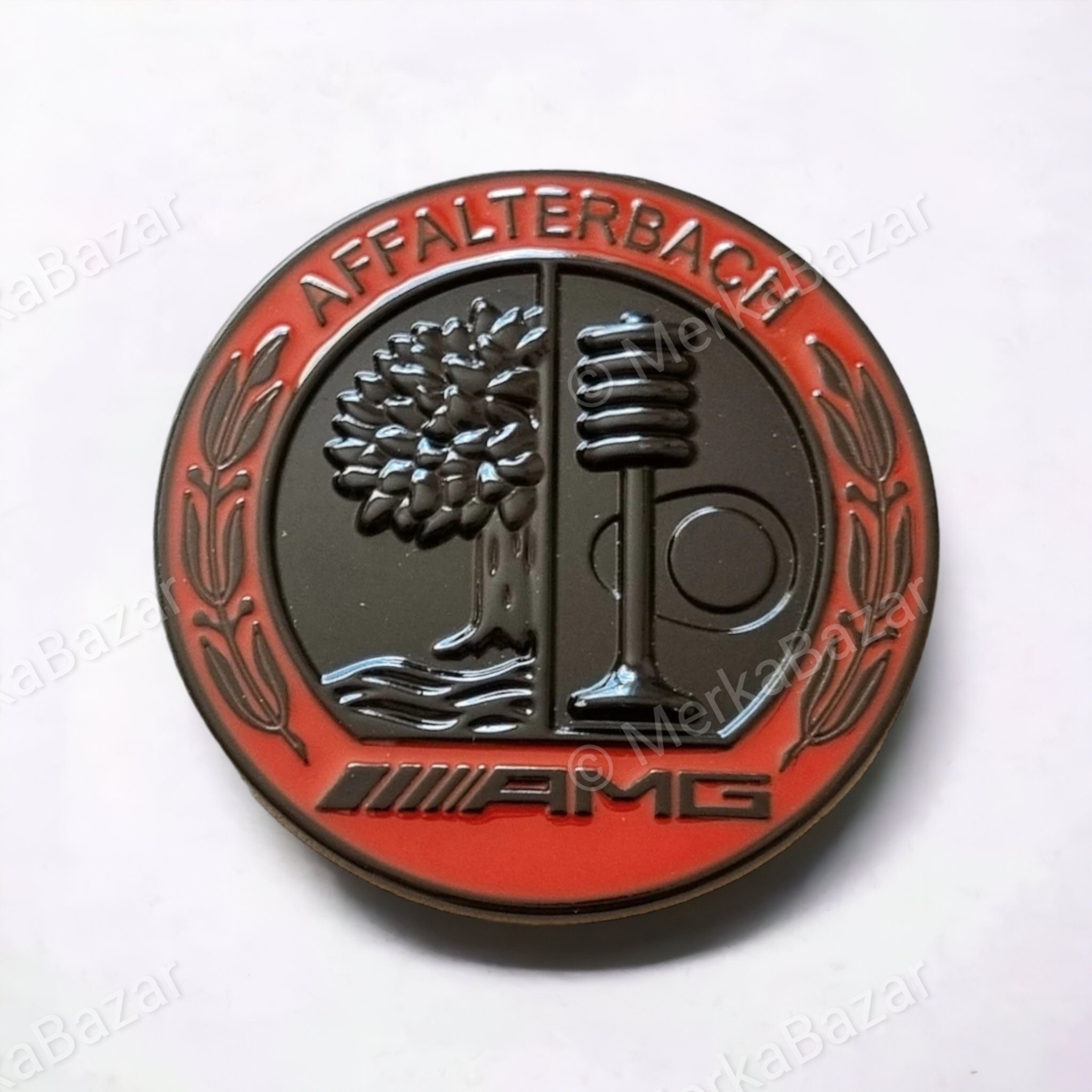Logo Emblema AMG Affalterbach 3D Circular Rojo Mercedes Benz 65mm / AMG ...