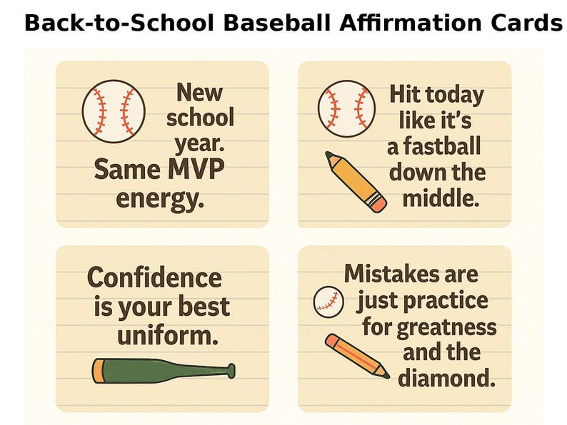 Printable Baseball Affirmation Cards | Back-to-school Encouragement for ...