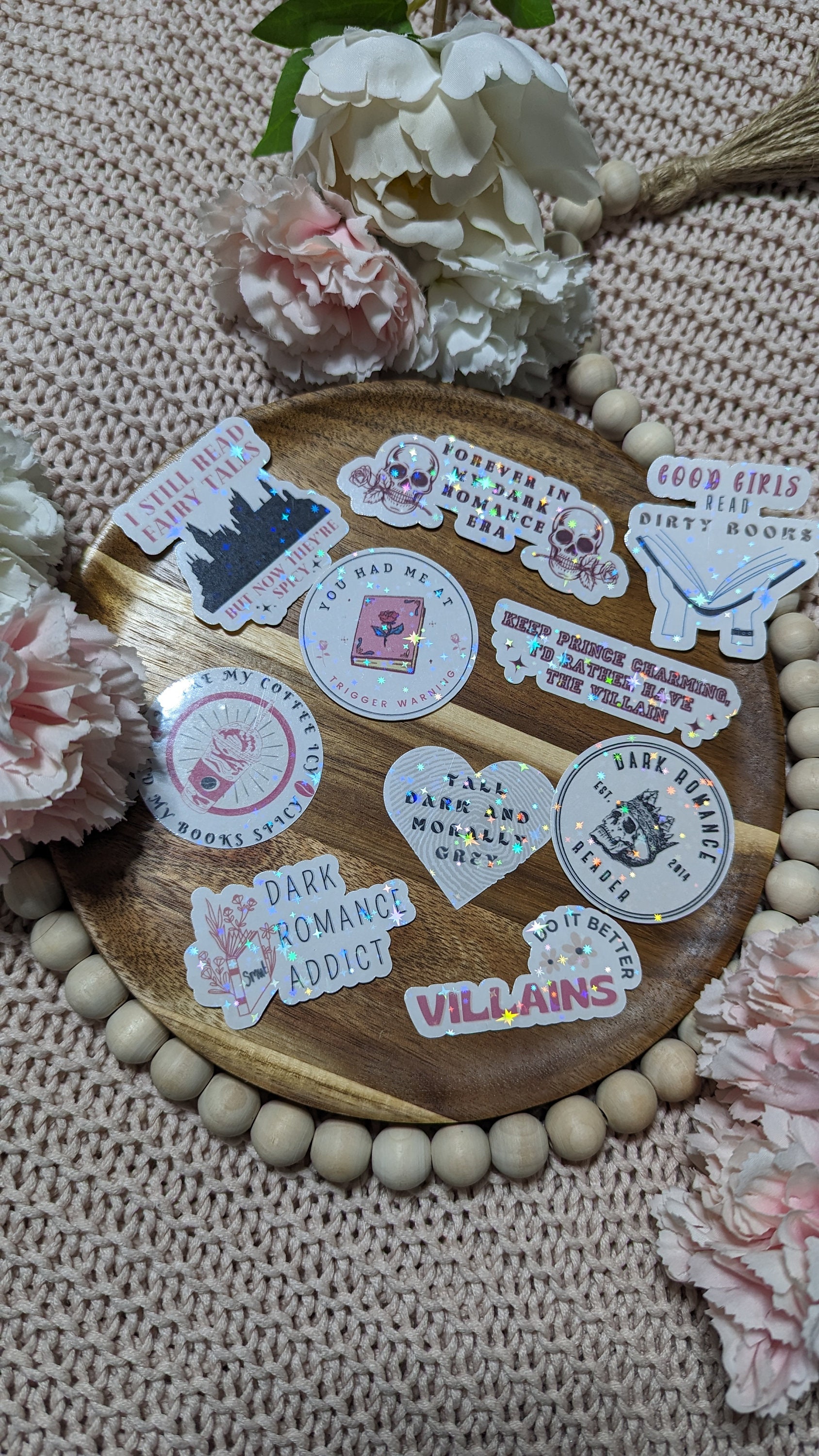 Dark Romance Sticker Pack With Holographic Overlay, Perfect for Bookish ...