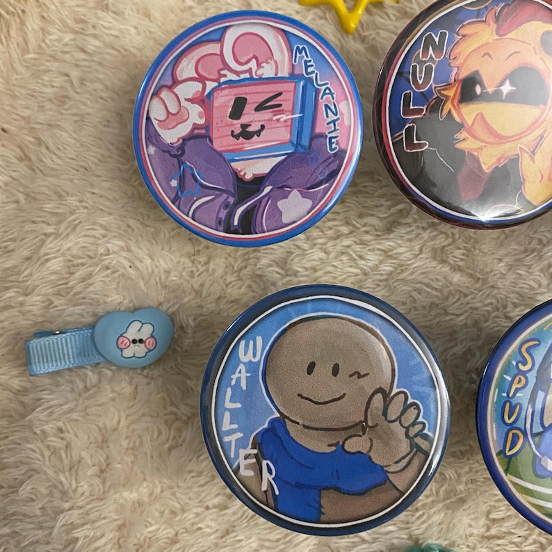 REGRETEVATOR Button Pins - Melanie , Null , Wallter , Stat , Spud - 2. ...