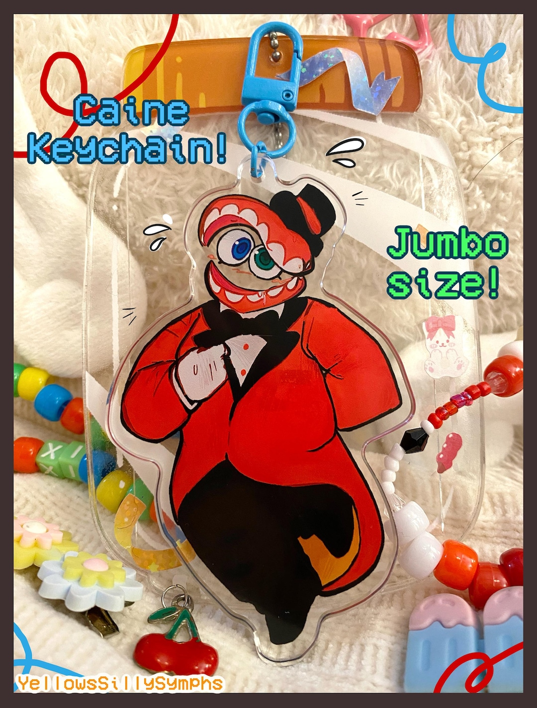 CAINE TADC Acrylic Keychain and Holographic Sticker, the Amazing ...