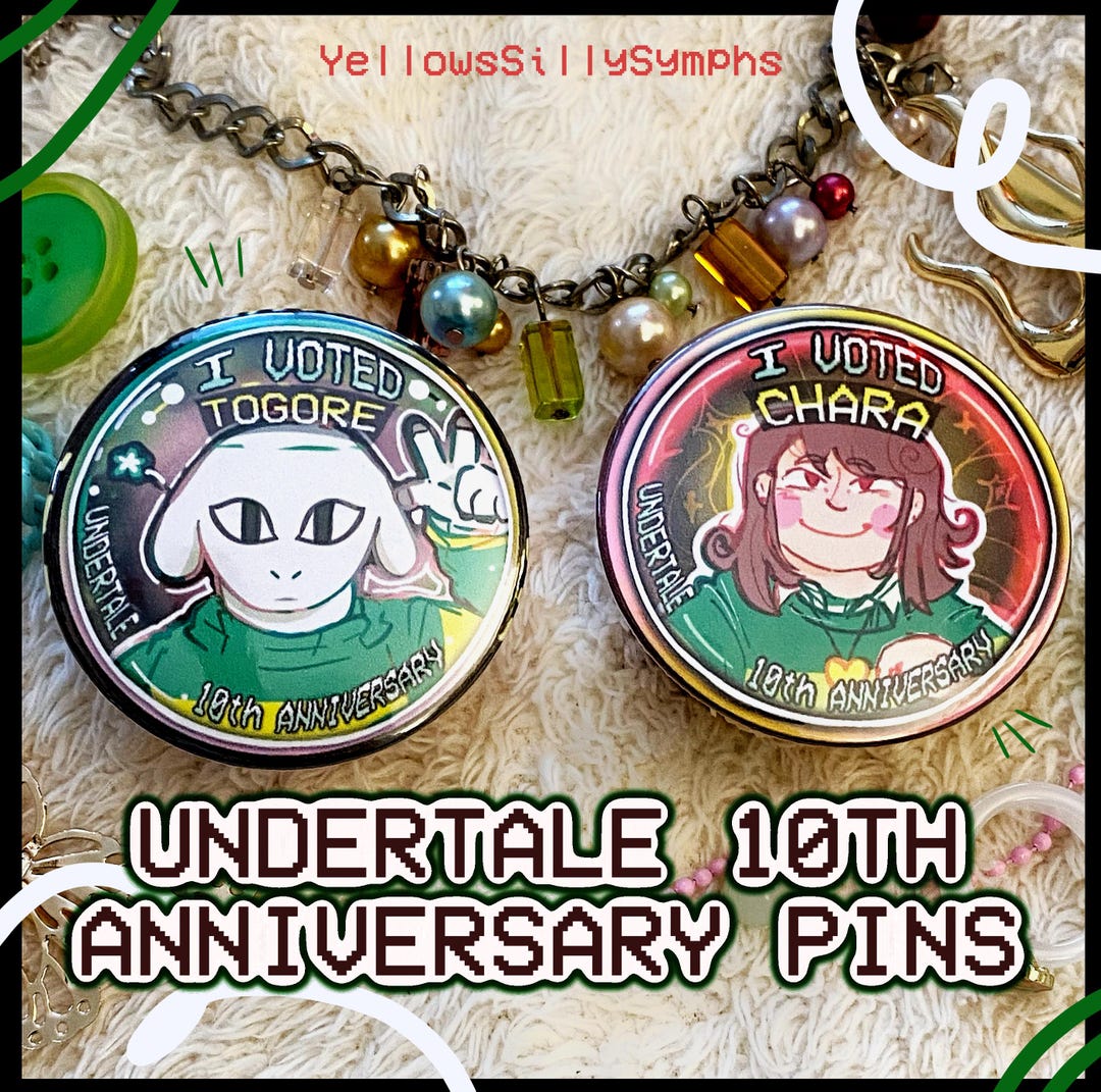 Undertale 10th Anniversary Button Pins : Togore and Chara - Etsy
