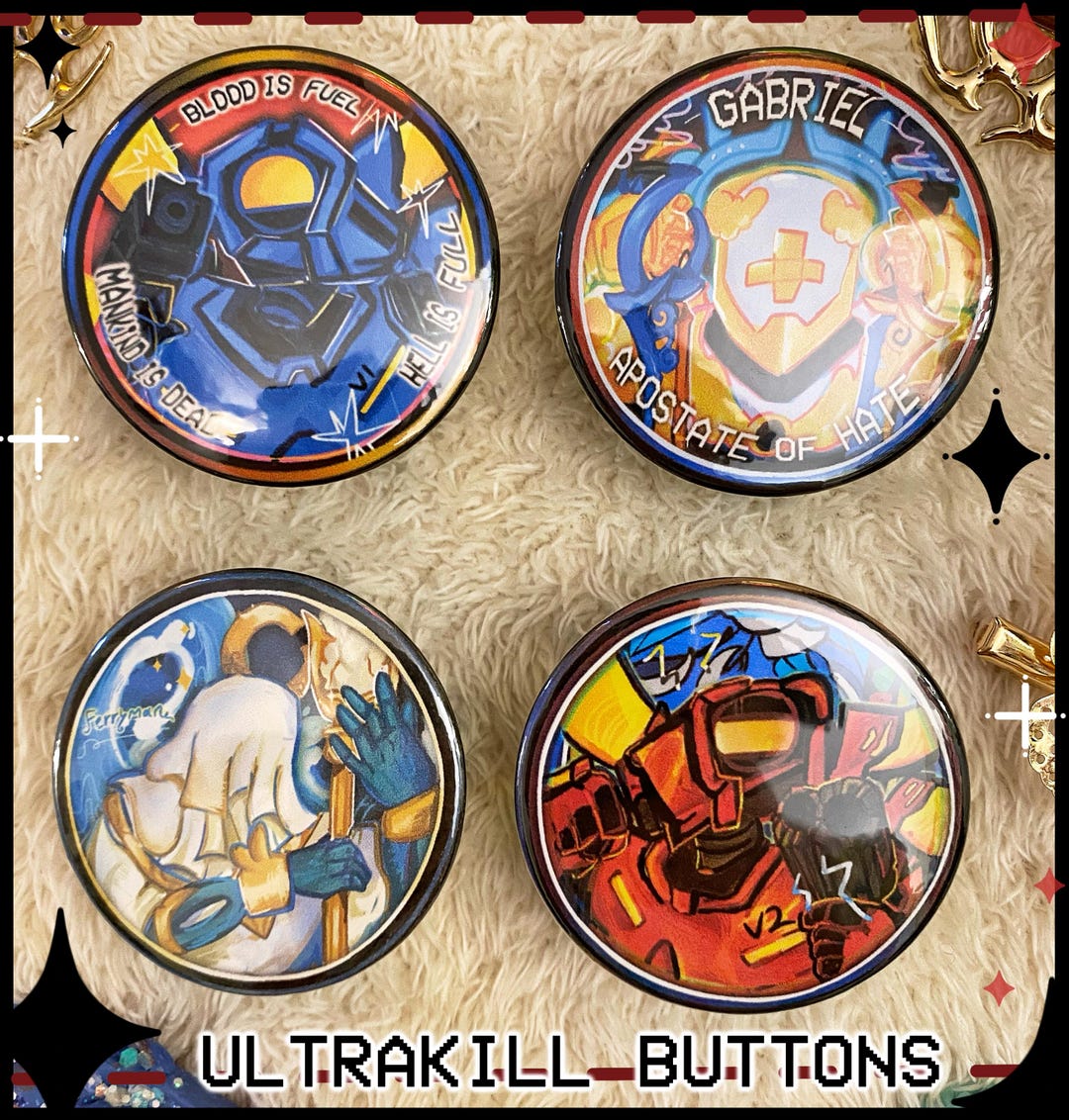 ULTRAKILL Button Pins - 2.25" - Gabriel , Ferryman , V1 , V2 - Etsy