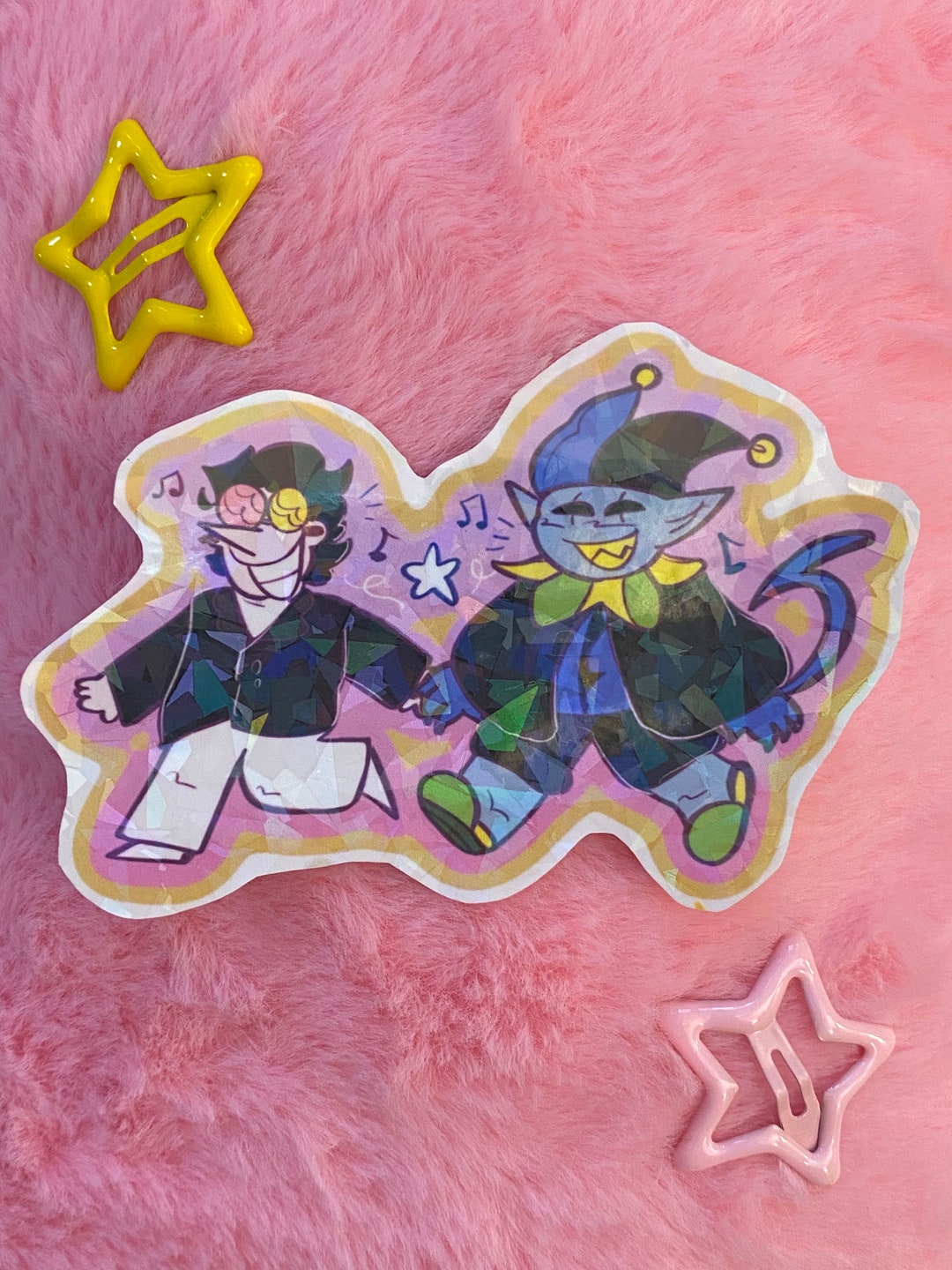 SPAMTON and JEVIL Sticker, Holographic Vinyl Water-resistant DELTARUNE ...