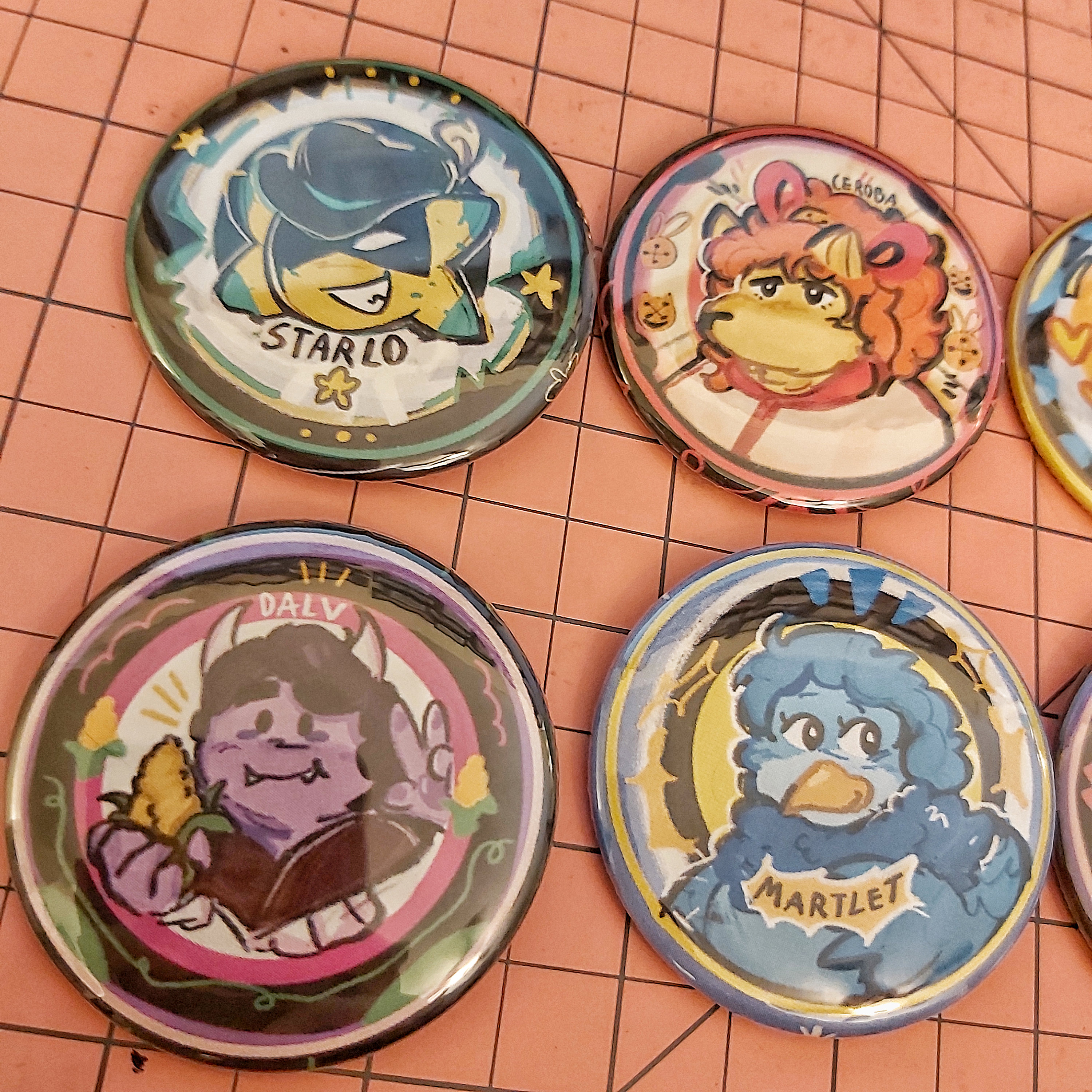 UNDERTALE YELLOW Button Pins Starlo Ceroba Clover Dalv Martlet Axis ...