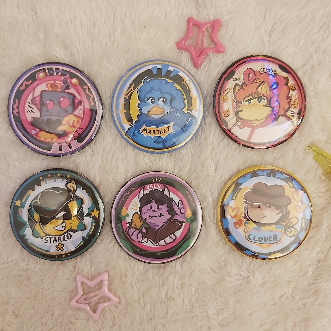 UNDERTALE YELLOW Button Pins --- Starlo Ceroba Clover Dalv Martlet Axis ...