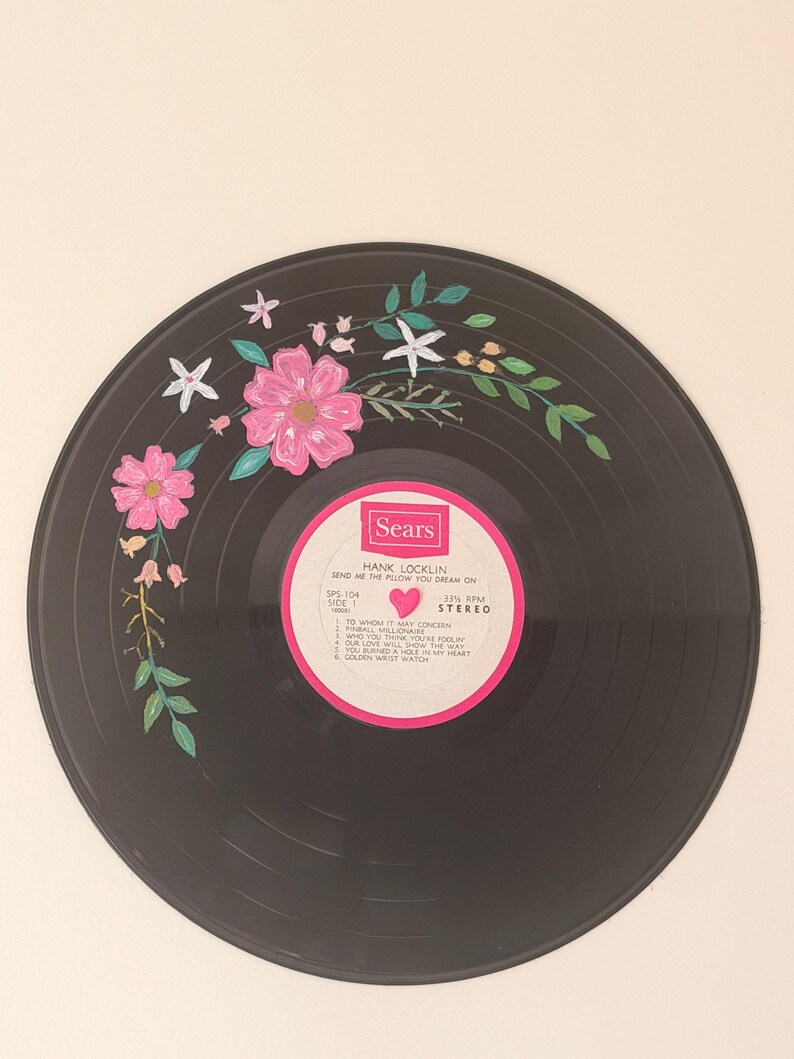 Vintage Hand-painted Record: Pretty in Pink - Etsy