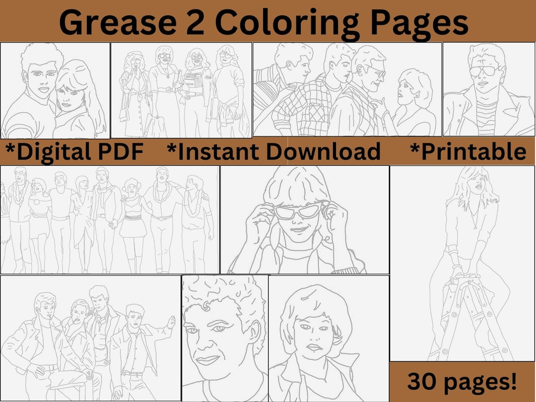 30+ Grease 2 Coloring Pages for Pink Ladies and T-birds! Are You a Cool ...