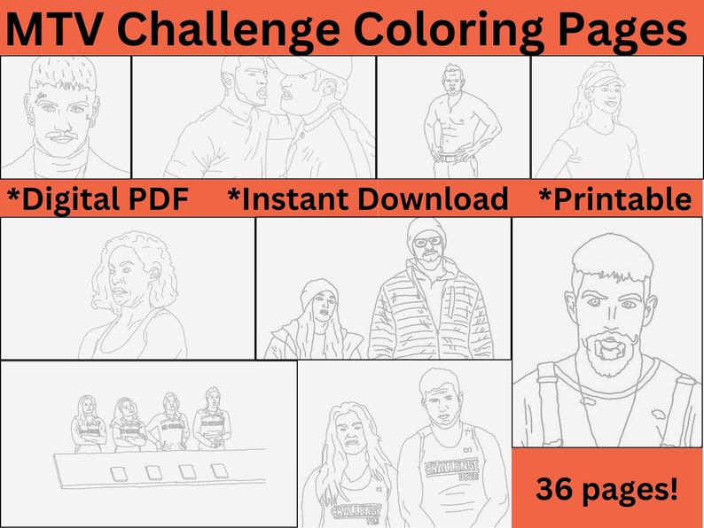 30+ MTV the Challenge Coloring Pages - CT, Diem, Cara Maria, Evelyn ...