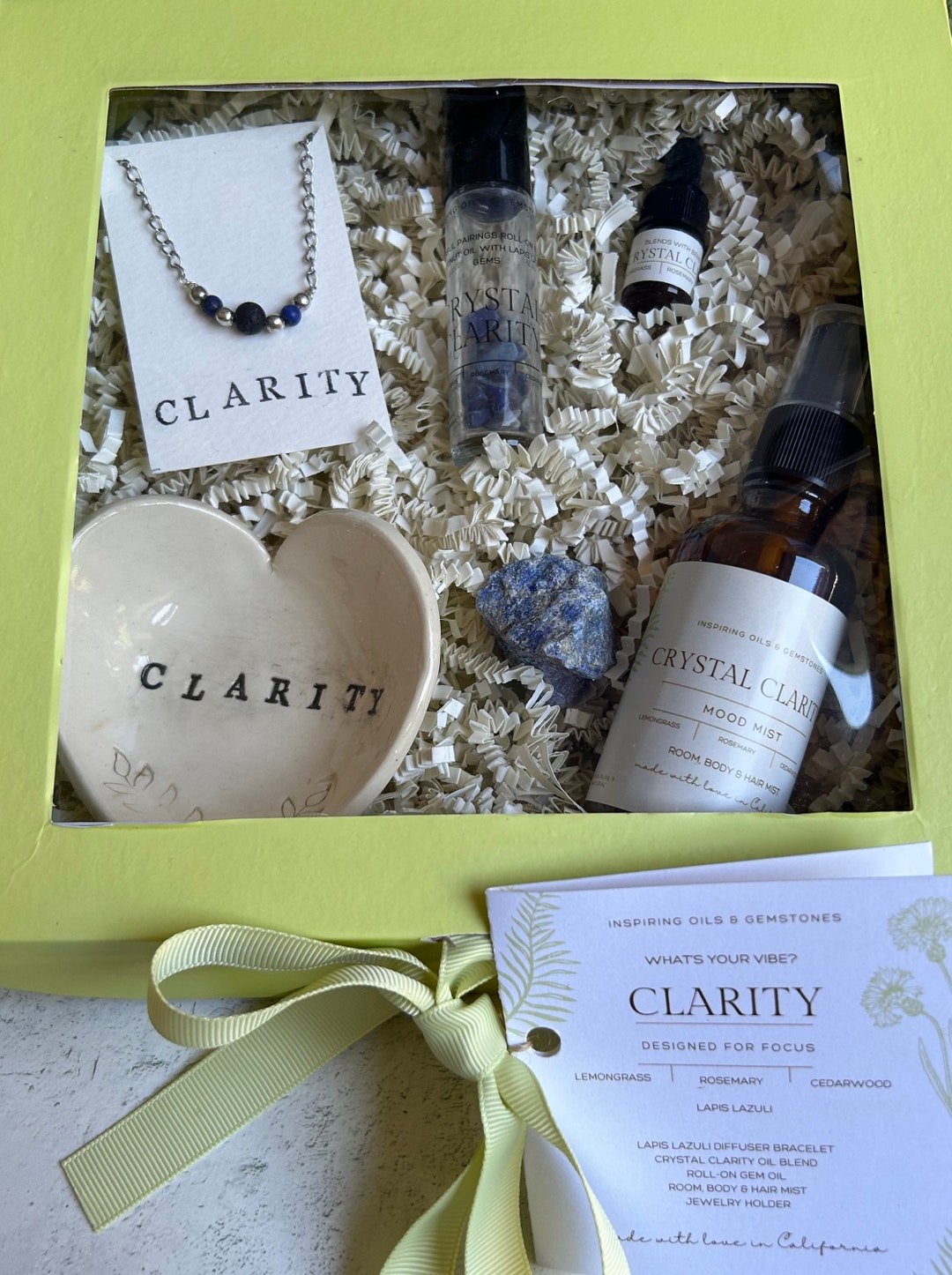 Clarity Gift Box: Lapis Lazuli Minimalist Gemstone Bracelet,crystal ...