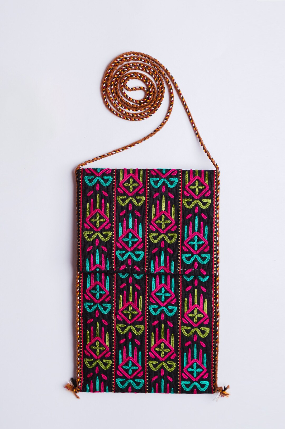 Handmade Embroidered Crossbody Phone Bag: Turkmen Style Purse - Etsy