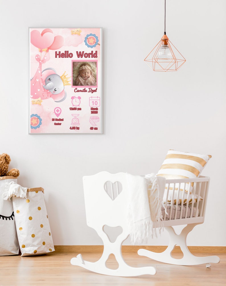 Custom Digital Newborn Baby Stats Template: the Perfect Gift to Cherish ...
