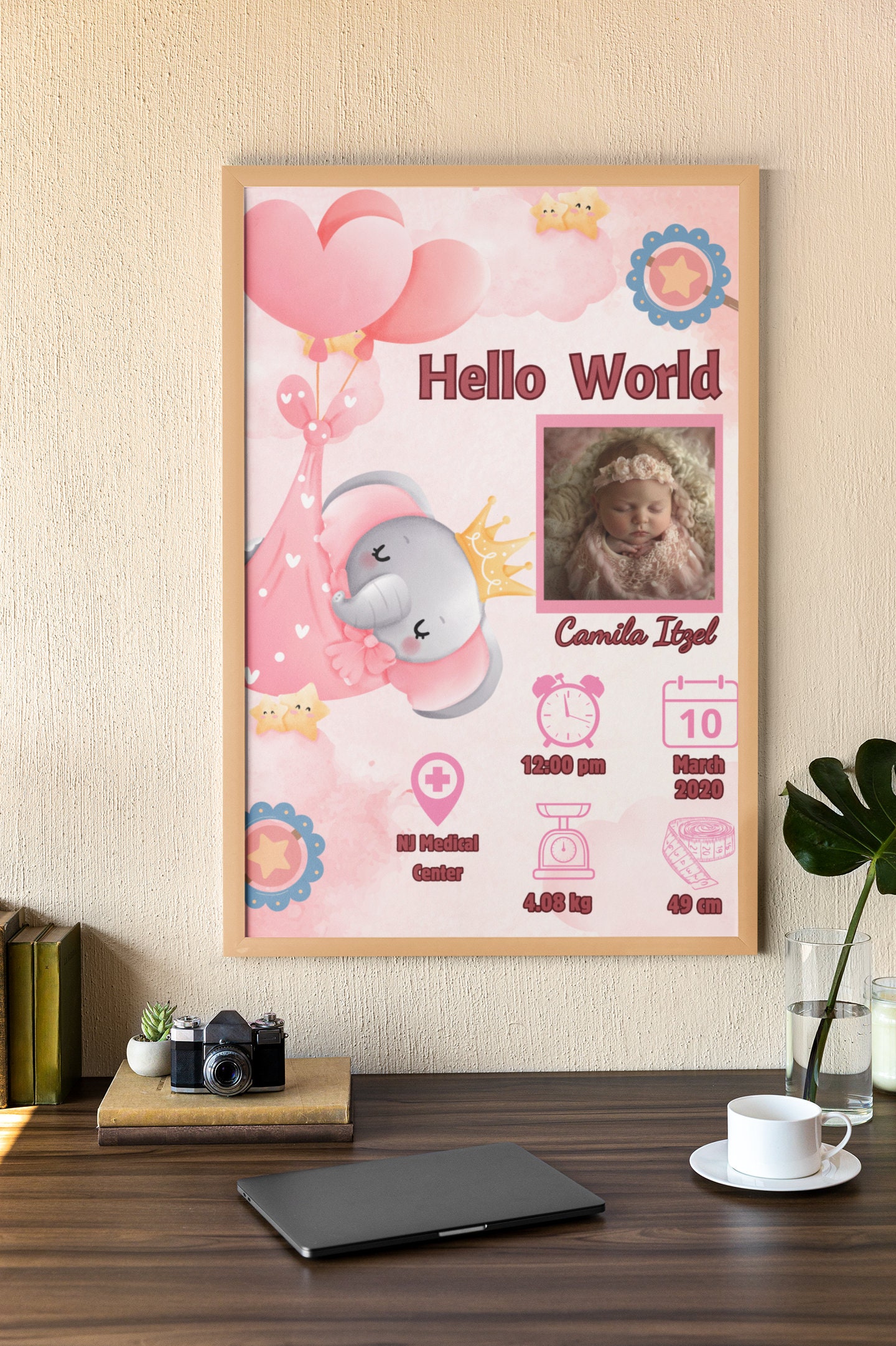 Custom Digital Newborn Baby Stats Template: the Perfect Gift to Cherish ...