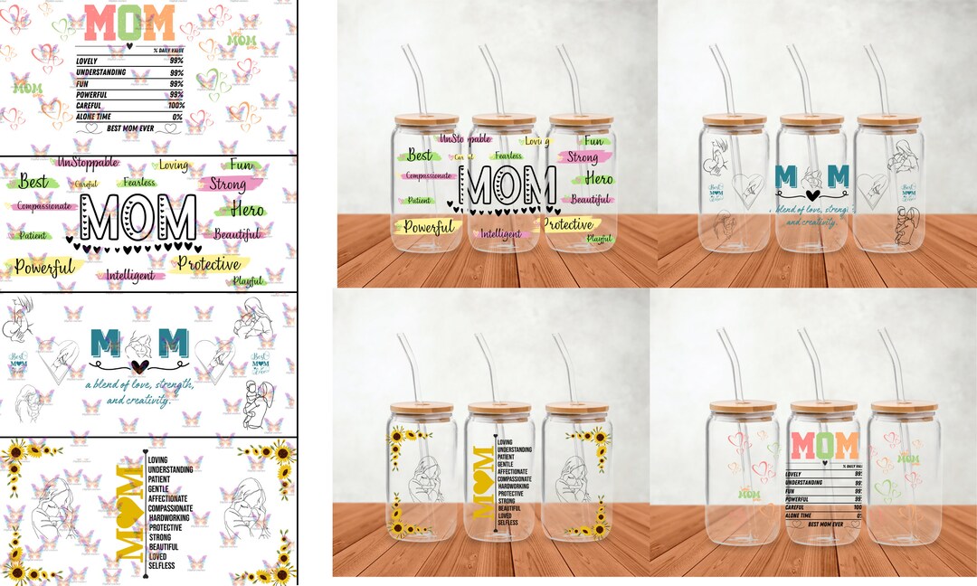 Anime 16 Oz Digital Wrap, Flower Digital Wrap, Spring Digital Wrap, Mom ...