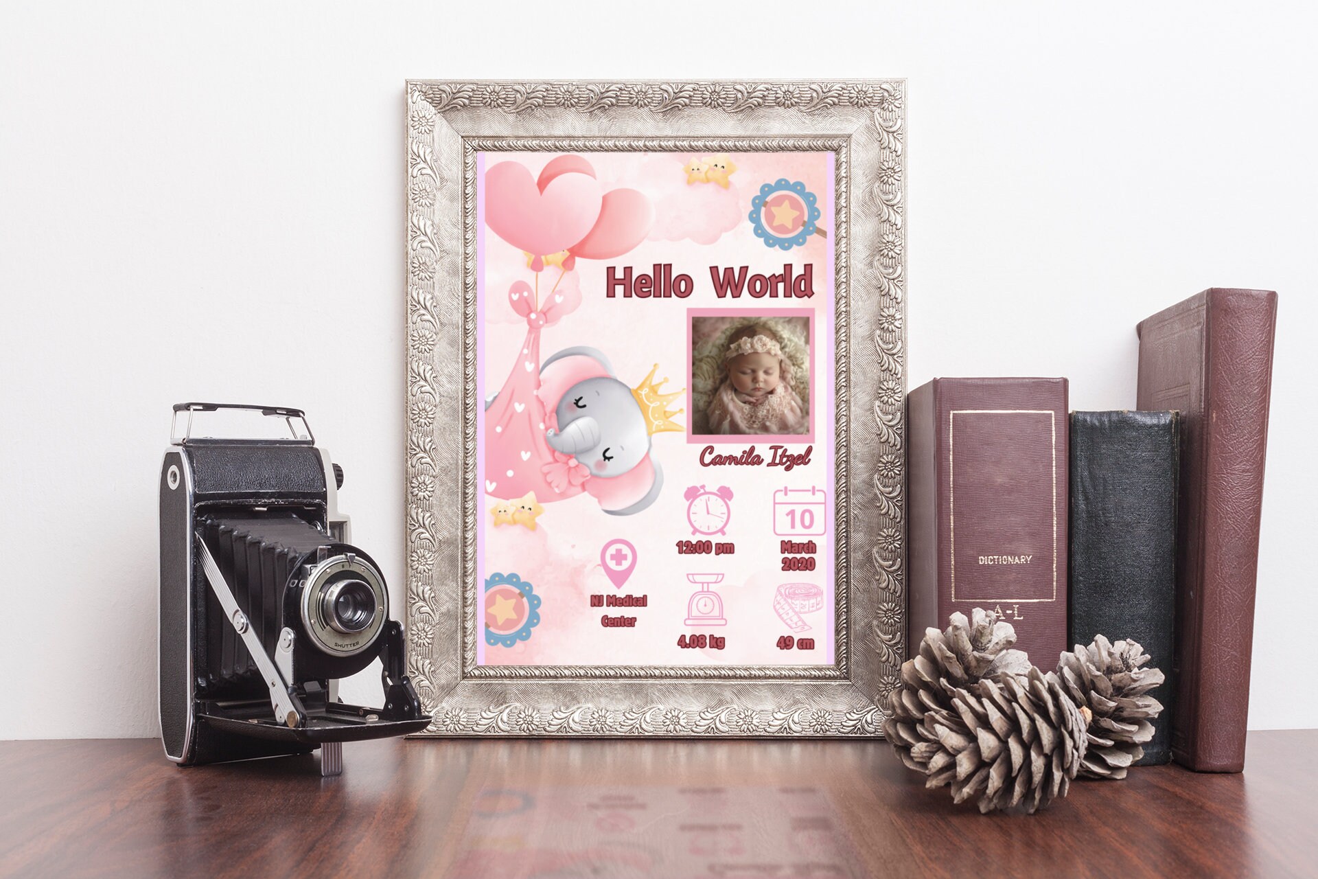 Custom Digital Newborn Baby Stats Template: the Perfect Gift to Cherish ...