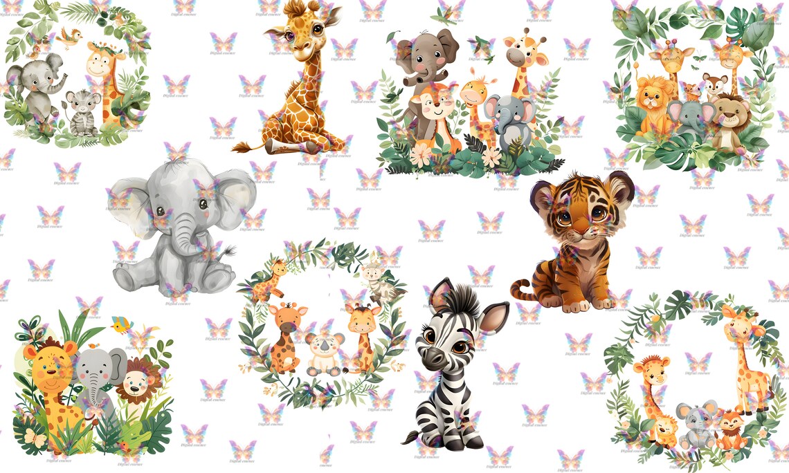 Safari Clipart, Jungle Nursery, Jungle Animal Clipart, Safari ...