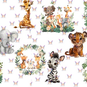 Safari Animal Clipart: Jungle Nursery PNG Bundle (digital Download) - Etsy