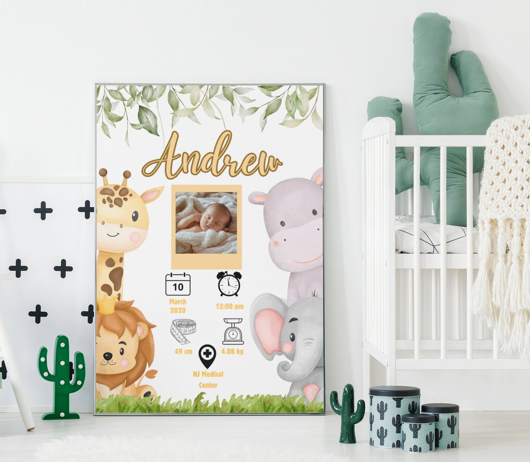 Custom Digital Newborn Baby Stats Template: the Perfect Gift to Cherish ...