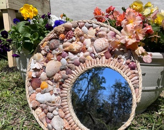 Pink Accents Oval Custom Seashell Mirror - Etsy