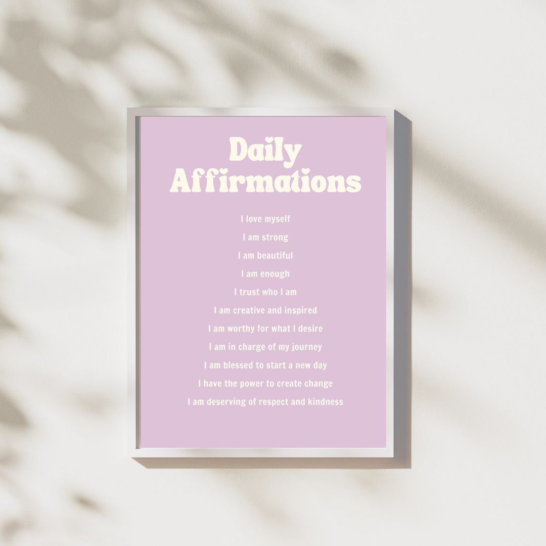 Daily Affirmations Retro Poster - Etsy