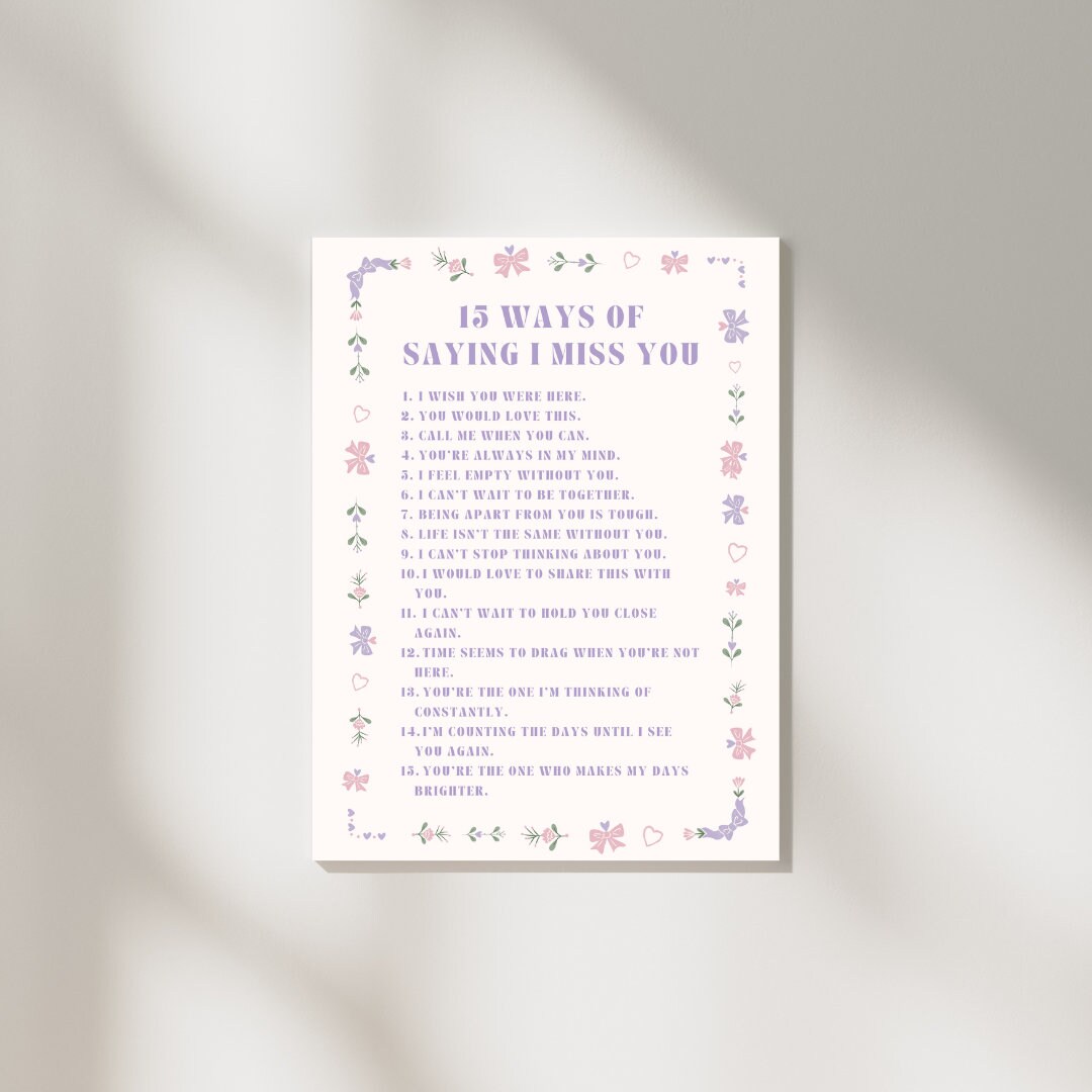 I Miss You Poster - Etsy