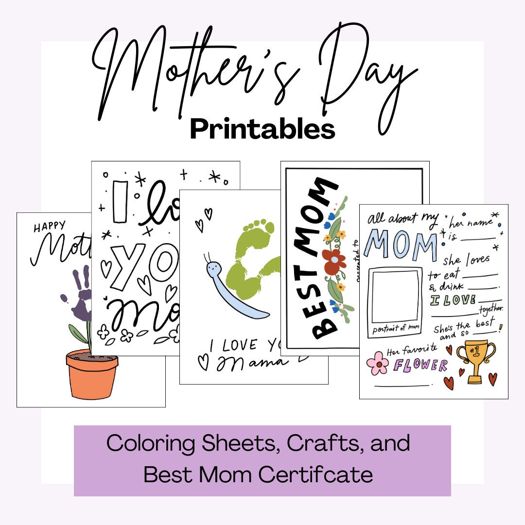 Mother's Day Printable's, Coloring Sheet, Craft, and Best Mom ...