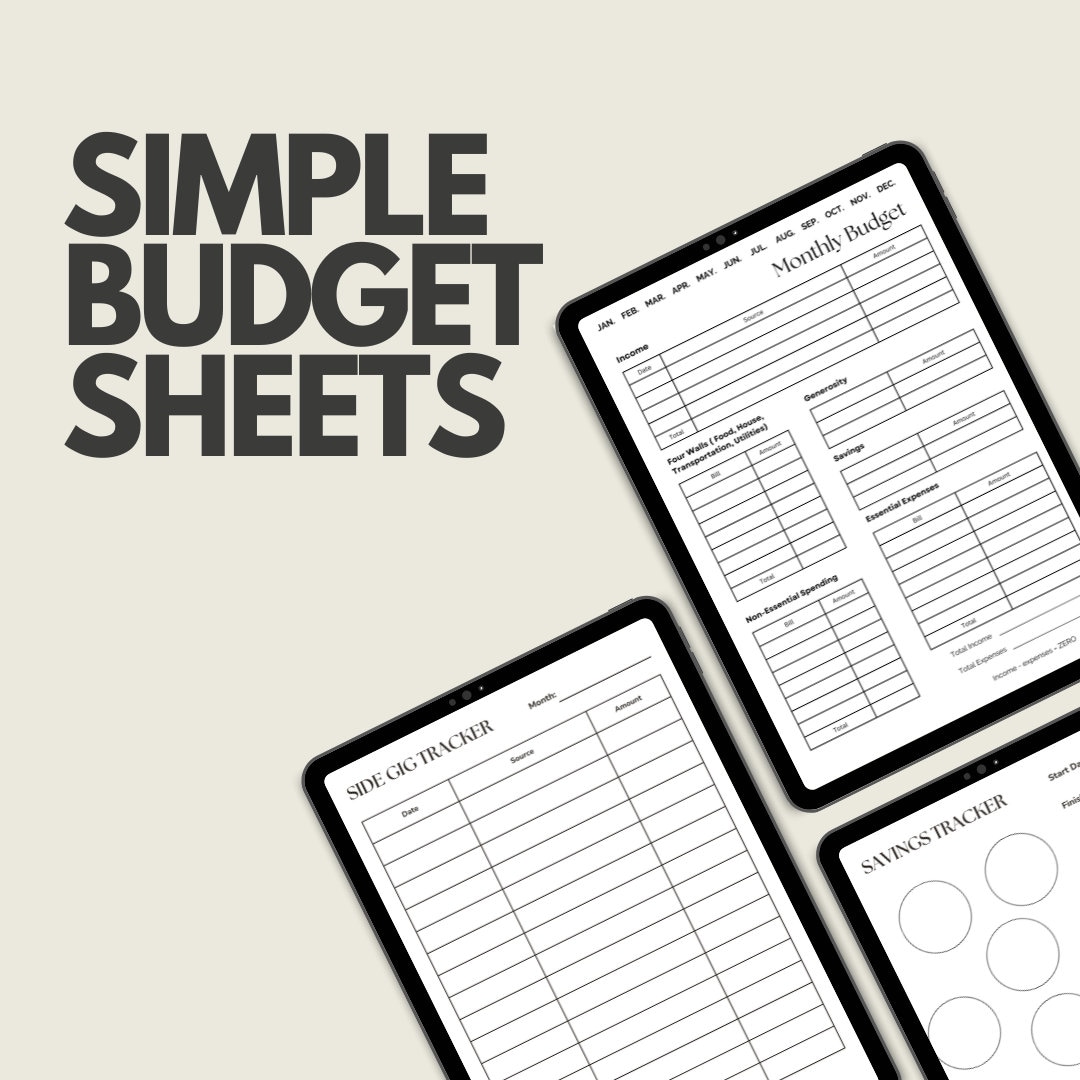 Simple Budget Sheet Printables - Etsy