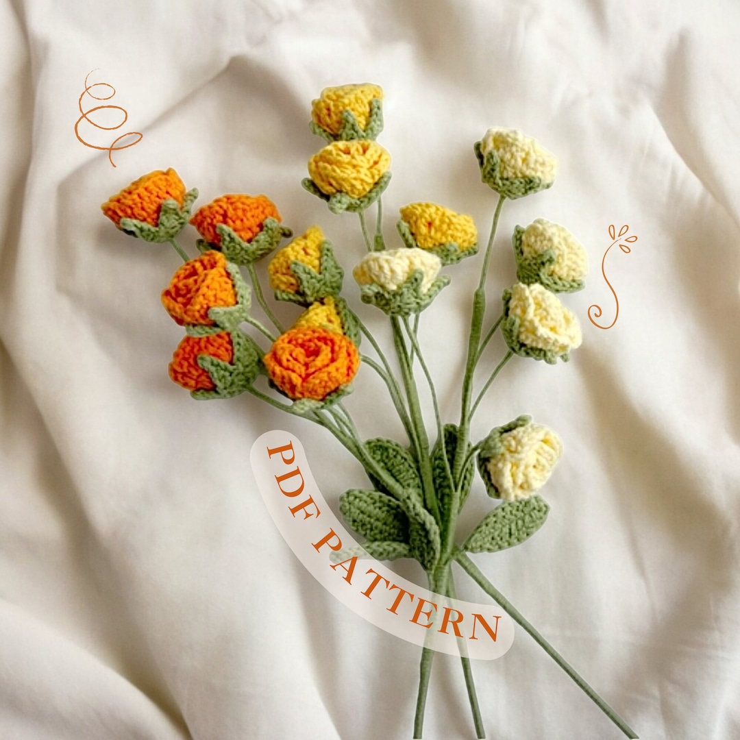 Small Roses Crochet Pattern, Amigurumi, Crochet Pattern, Rose Crochet ...