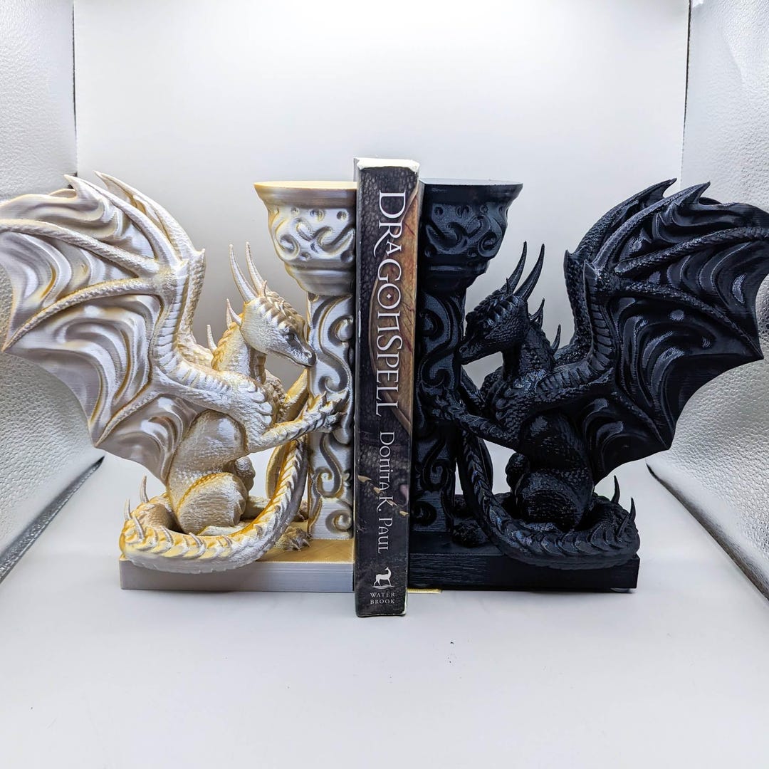 Dragon Bookend - Bookshelf Decoration - Dragon Decoration - 3D Printed ...