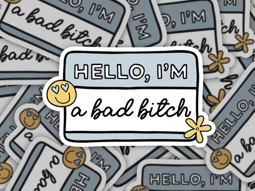 Hello, I'm Name Tag Sticker Waterproof Therapy Funny Affirmations ...