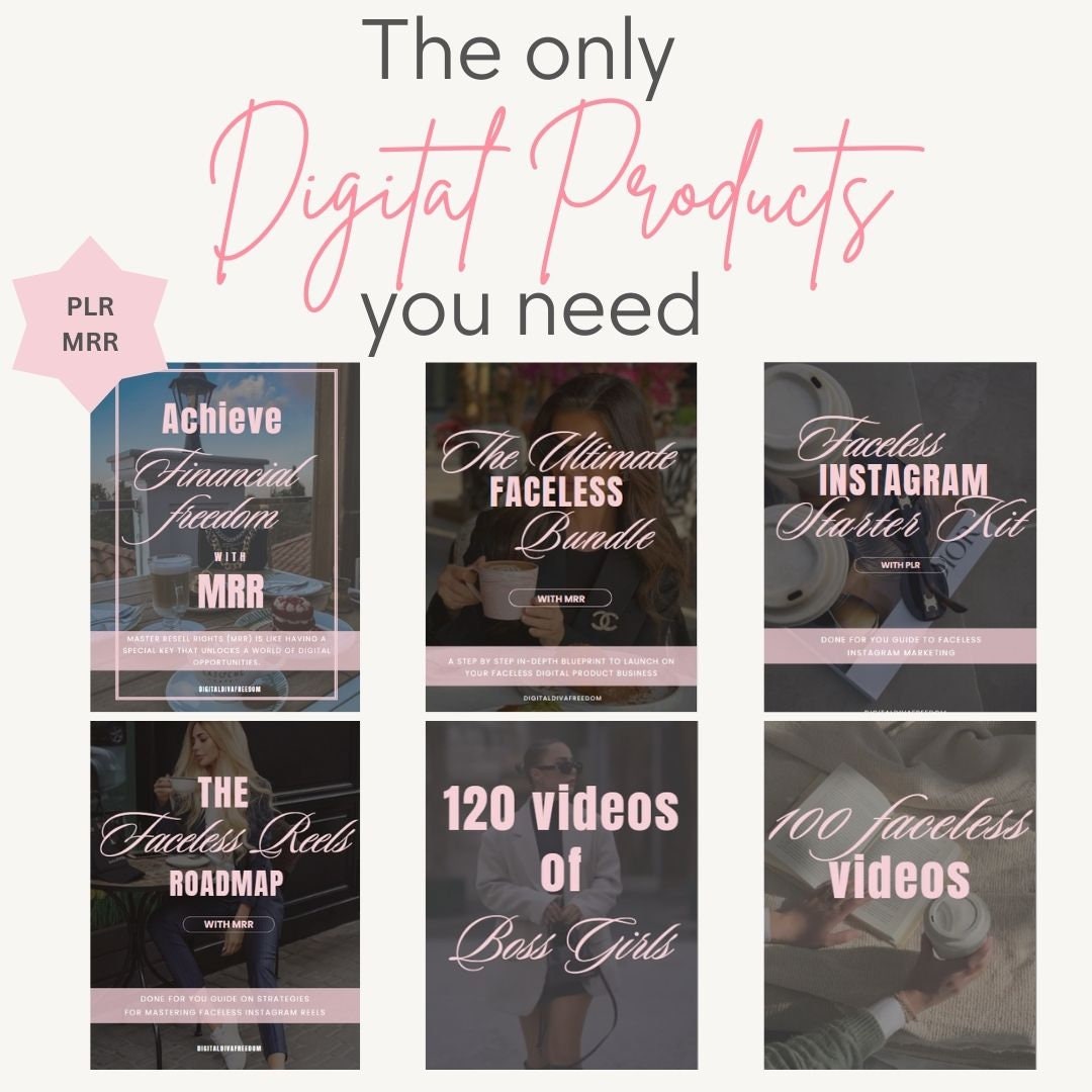 Faceless PLR MRR Digital Success Bundle DFY With Reels Videos - Etsy