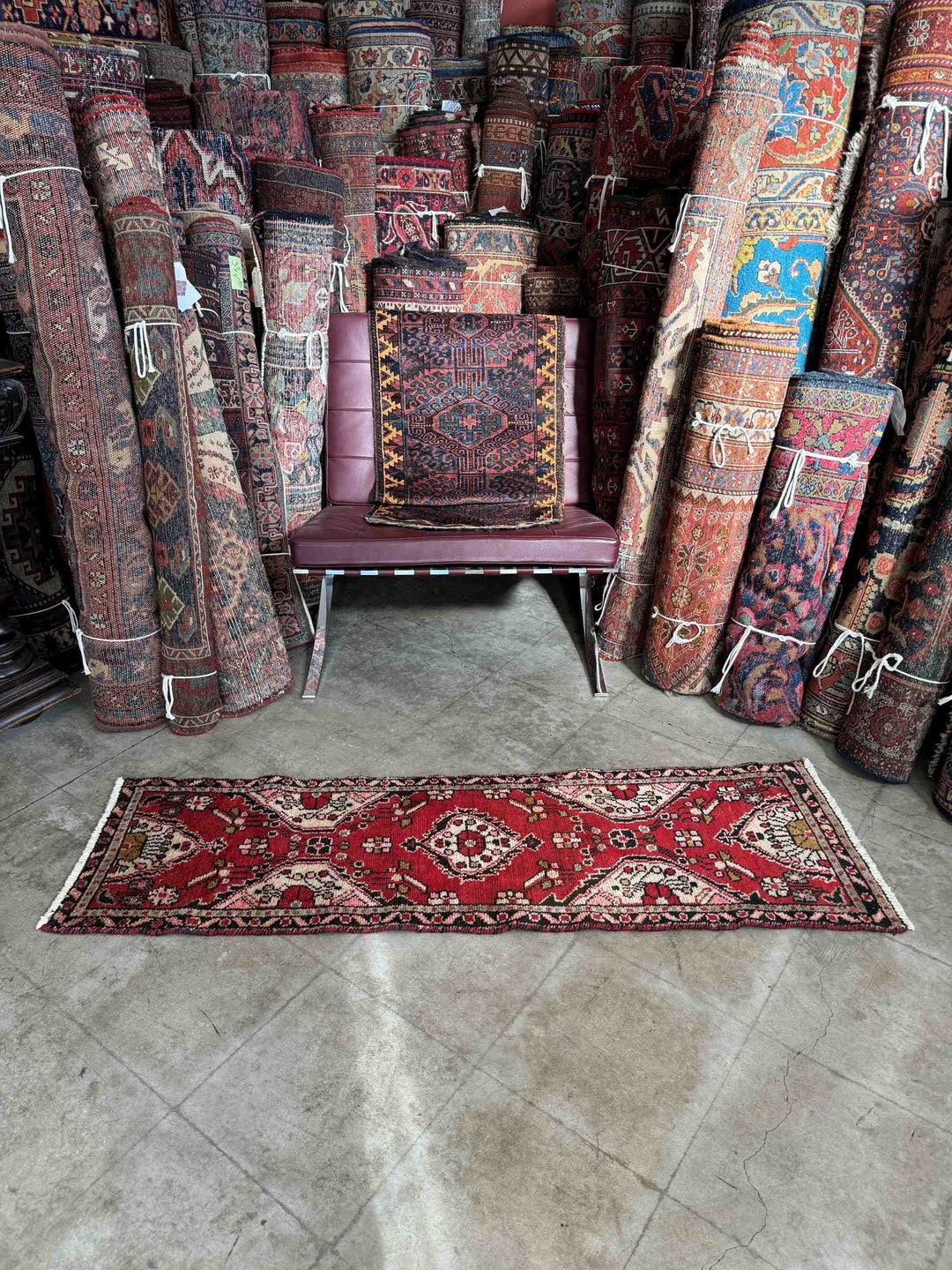 Vintage Mini Runner Rug 1'6x4'10 Cherry Red Accent Rug Table Runner - Etsy