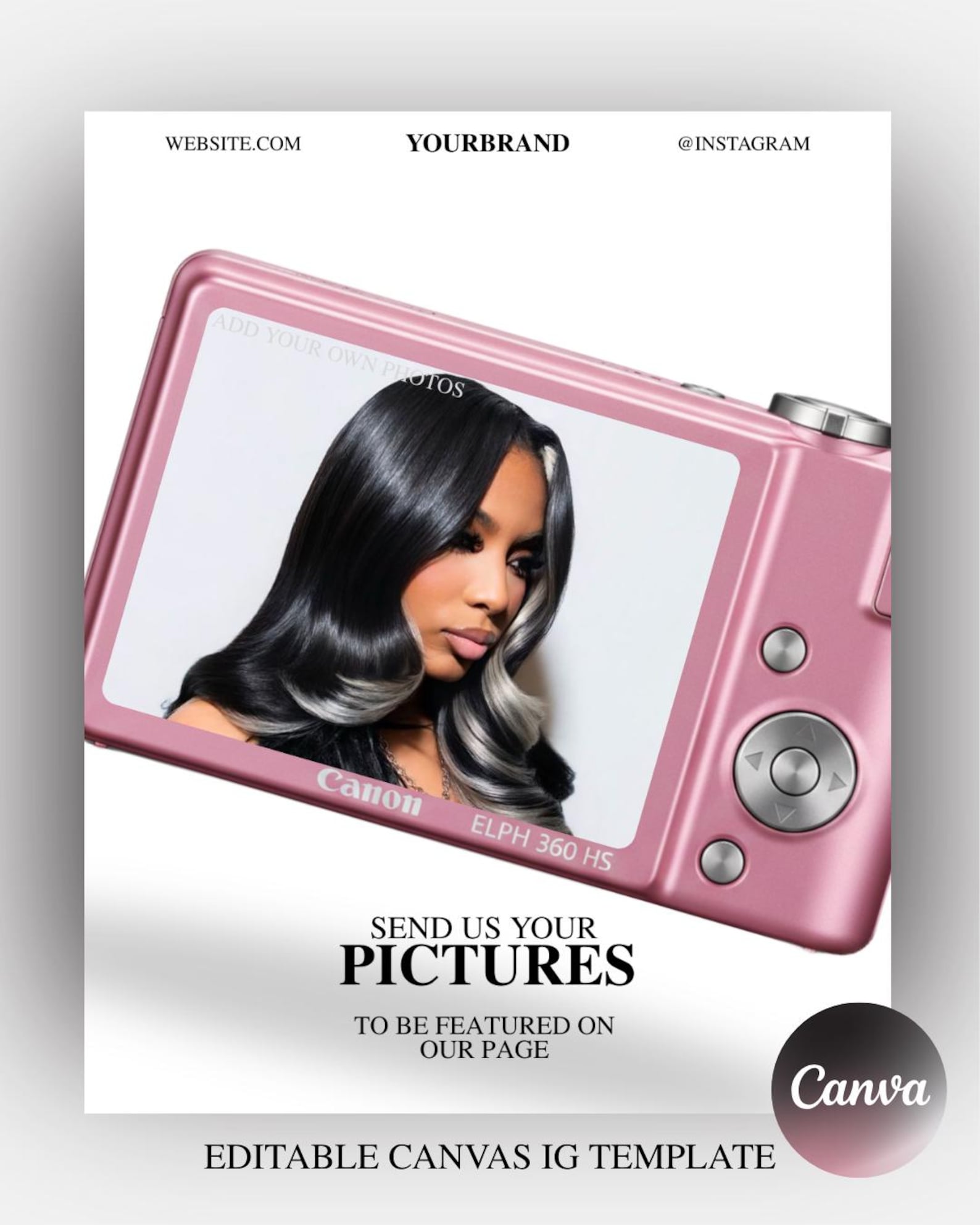 Editable Send Pictures Canva Template for Businesses – Social Media ...