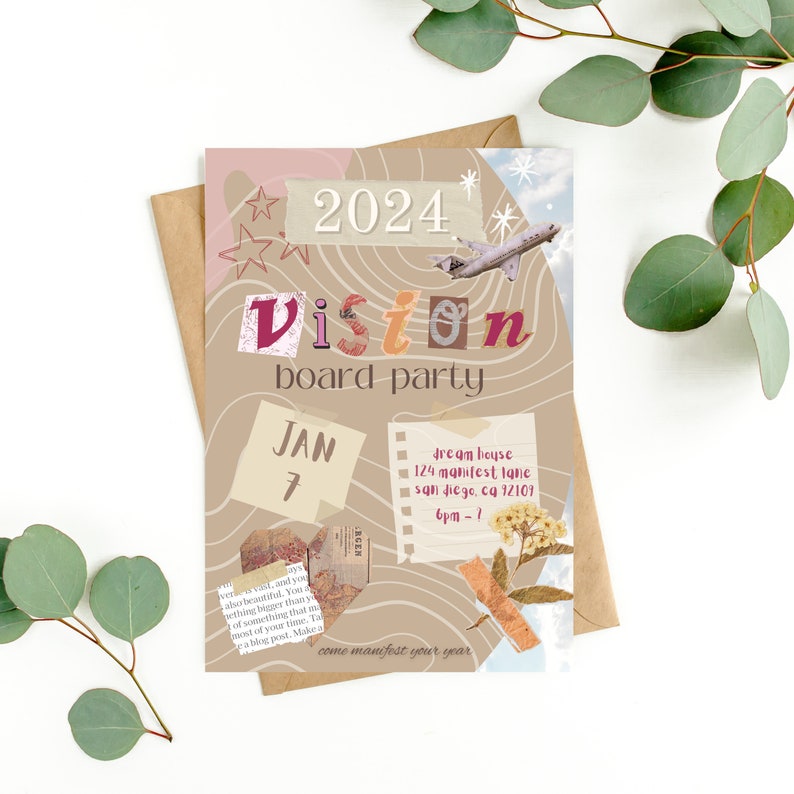 VISION BOARD PARTY Editable Template Invitation. Instant Download ...