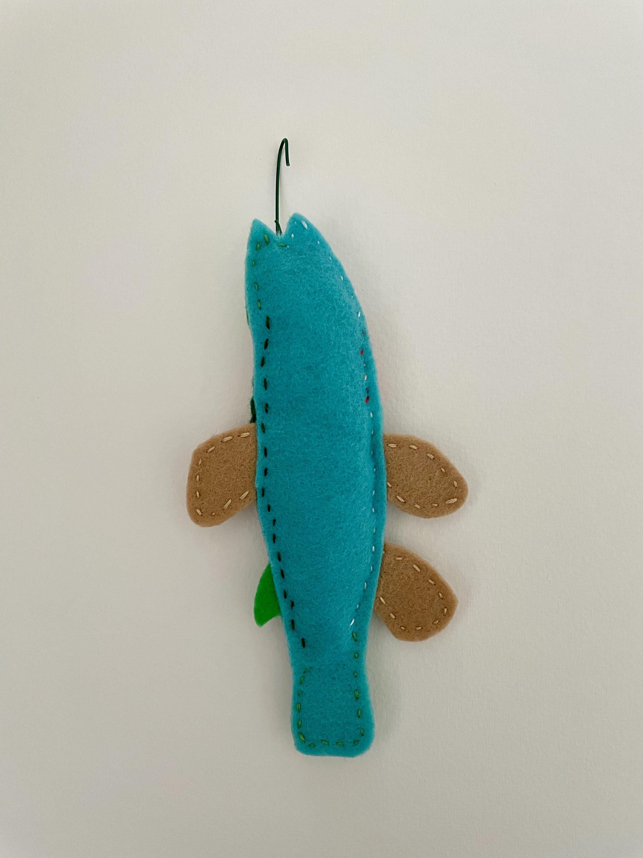 Hand Stitched Felt Rainbow Trout Ornament: Fish on a Hook - Etsy