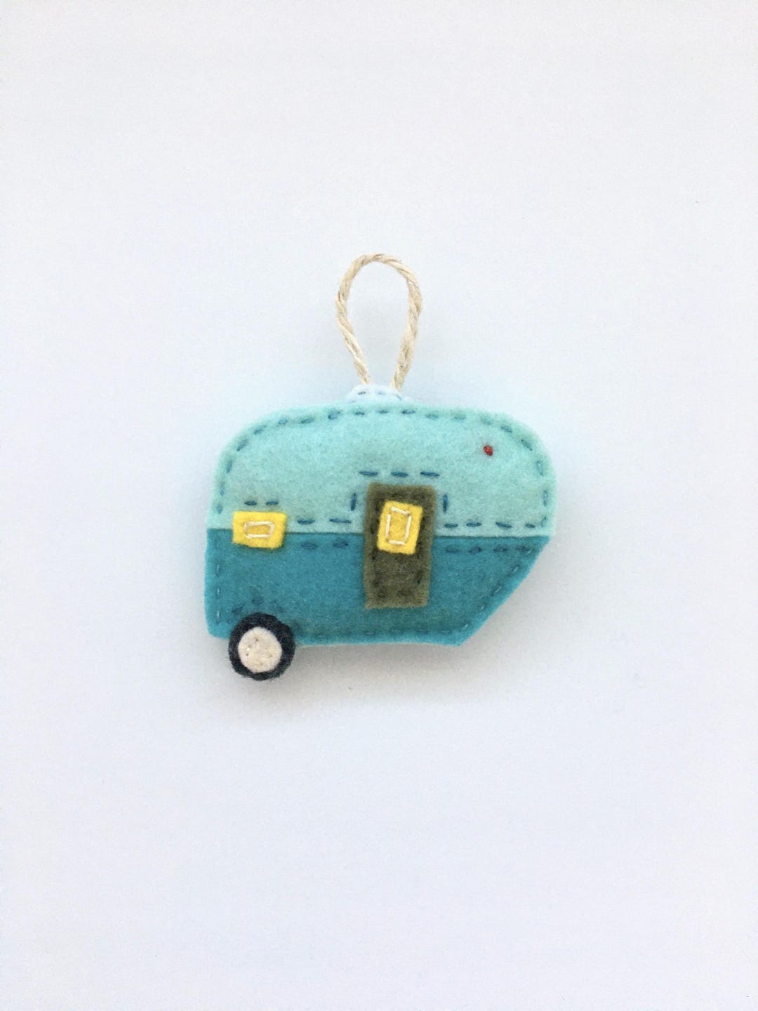 Handstitched Felt Camper Ornament: Little Blue Traveler Gift - Etsy