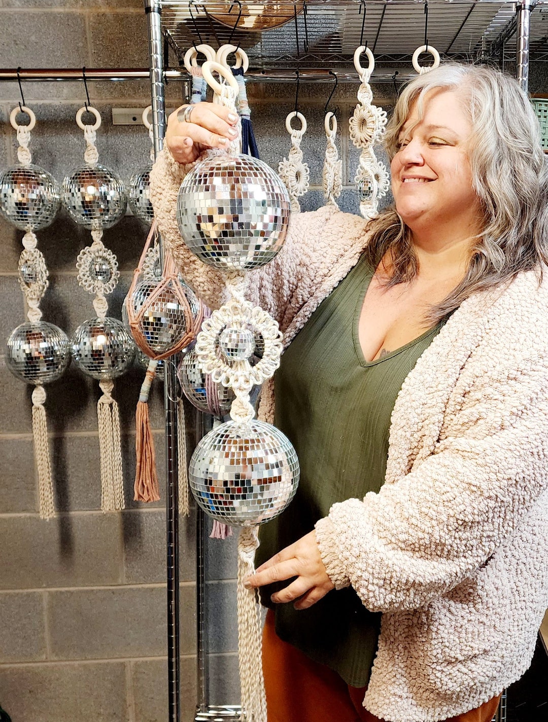 Double Disco Ball Hanger - Etsy