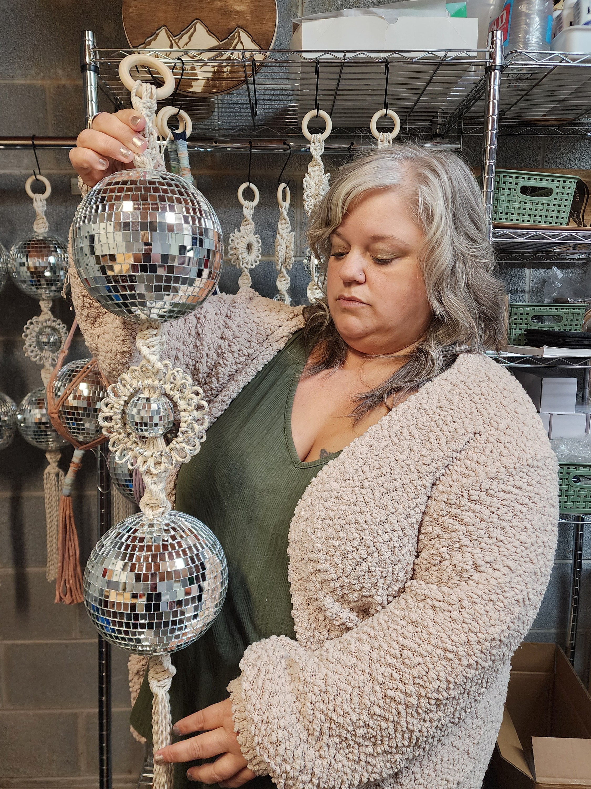 Double Disco Ball Hanger - Etsy