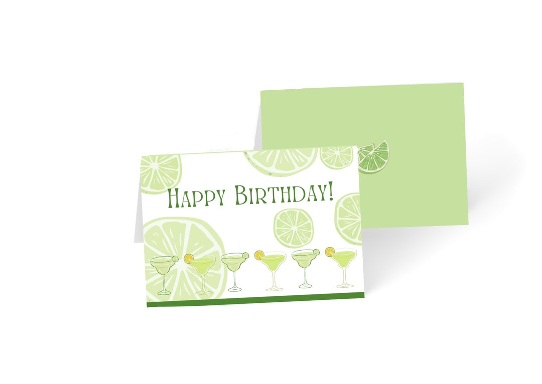 Cocktail Themed Birthday Card Template - Etsy
