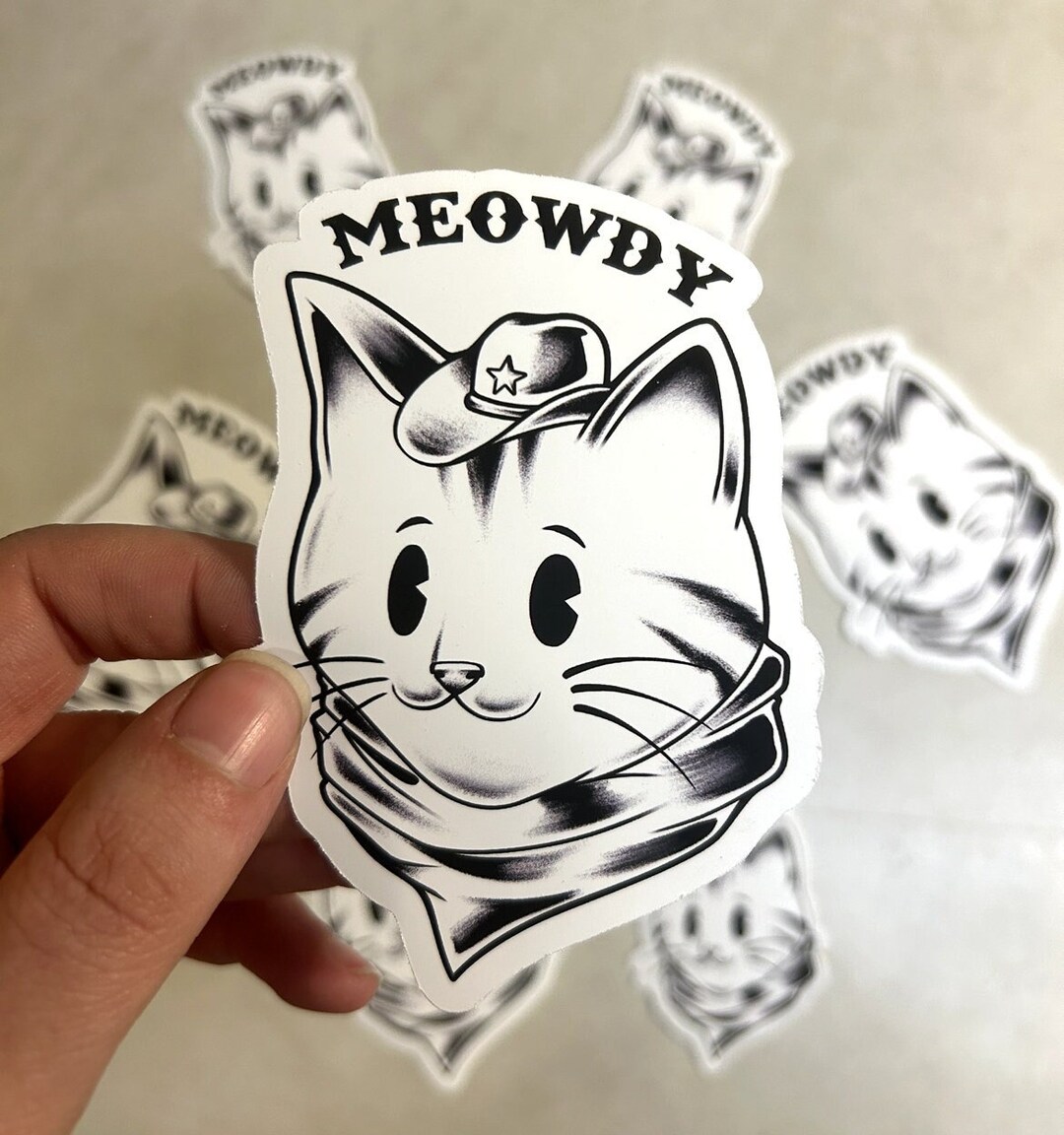 Cowboy Cat "meowdy" Sticker, Western Theme Decal, Cat Lover Gift, Kitty ...
