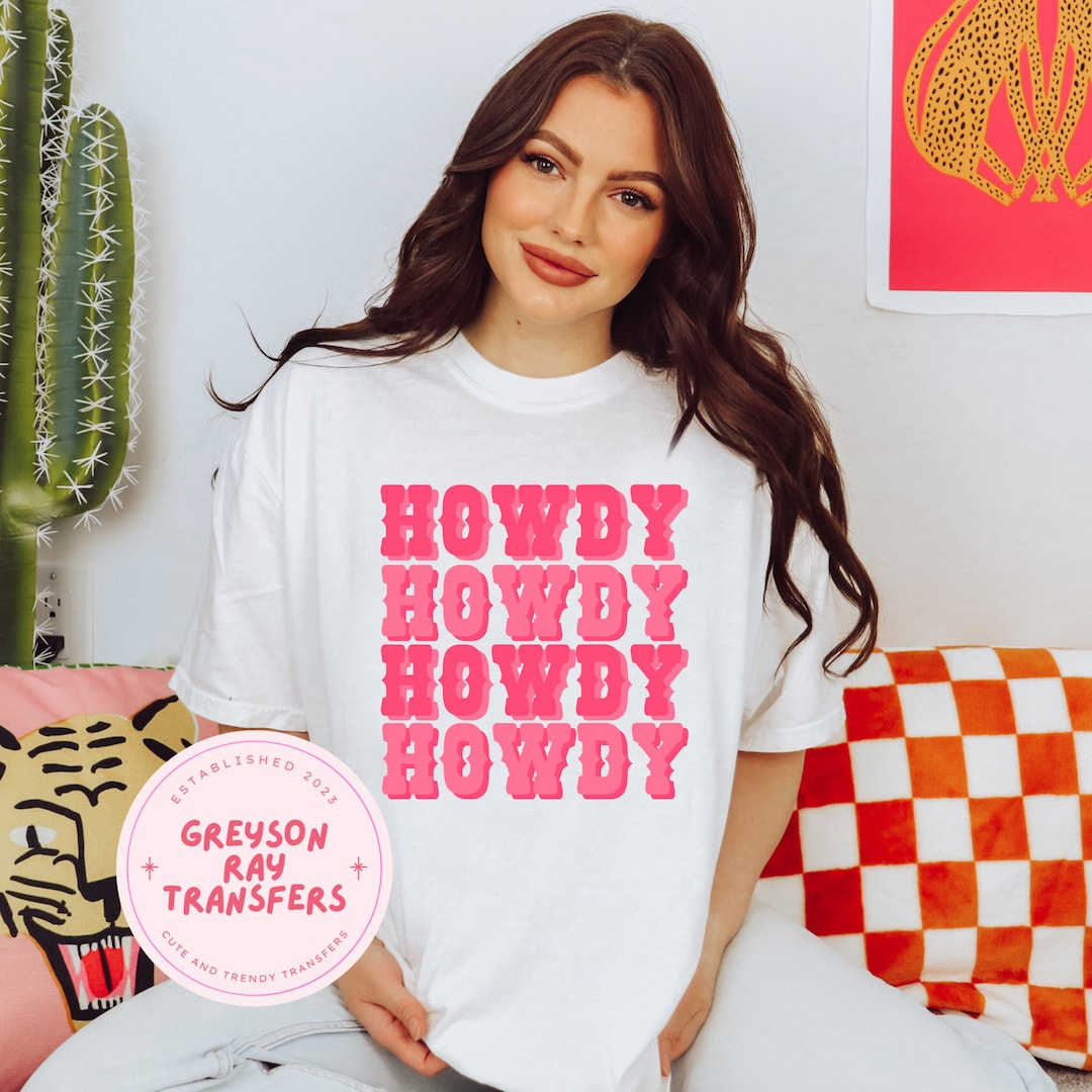 Howdy Western Pink Dtf Transfer Ready to Press Dtf Transfer Western Dtf ...
