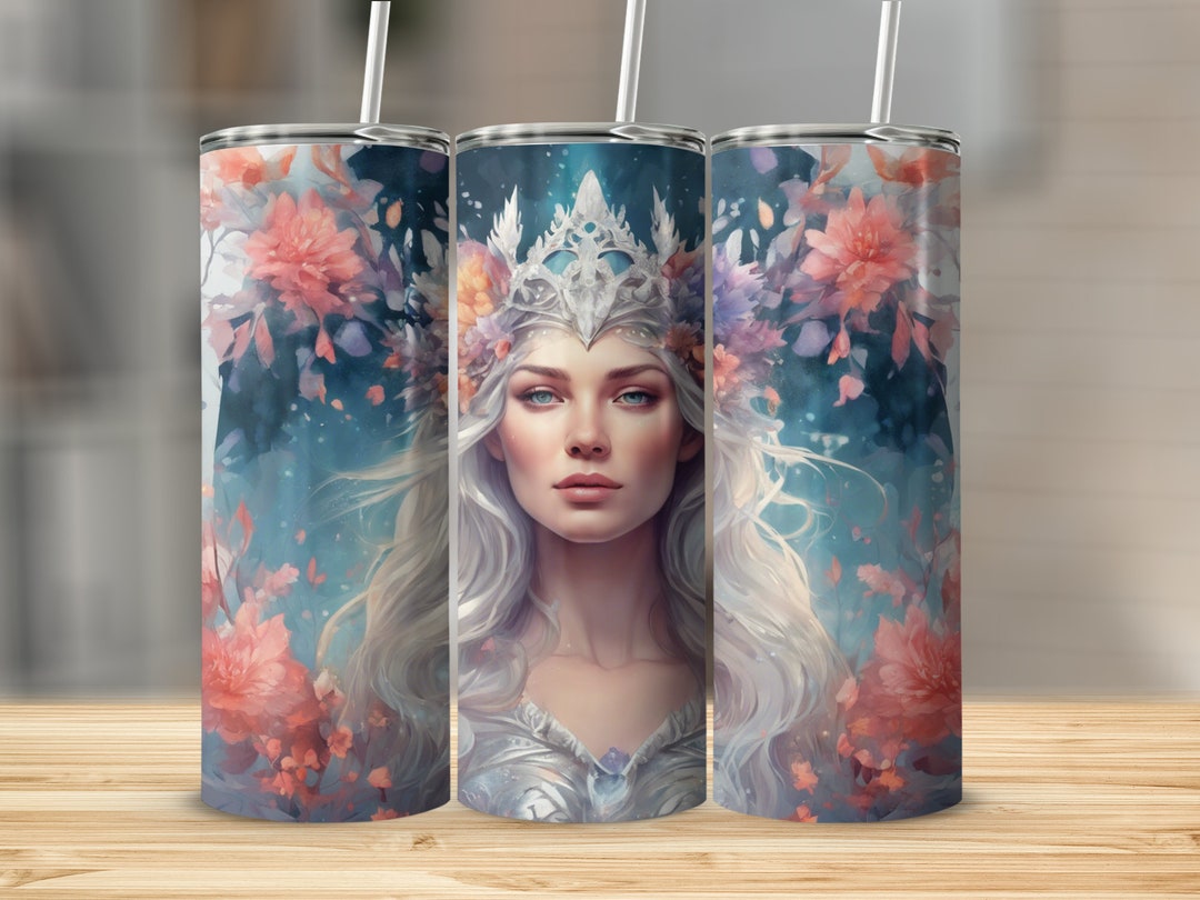 Mystic Princess Tumbler Wrap, Fantasy Floral Digital Download ...