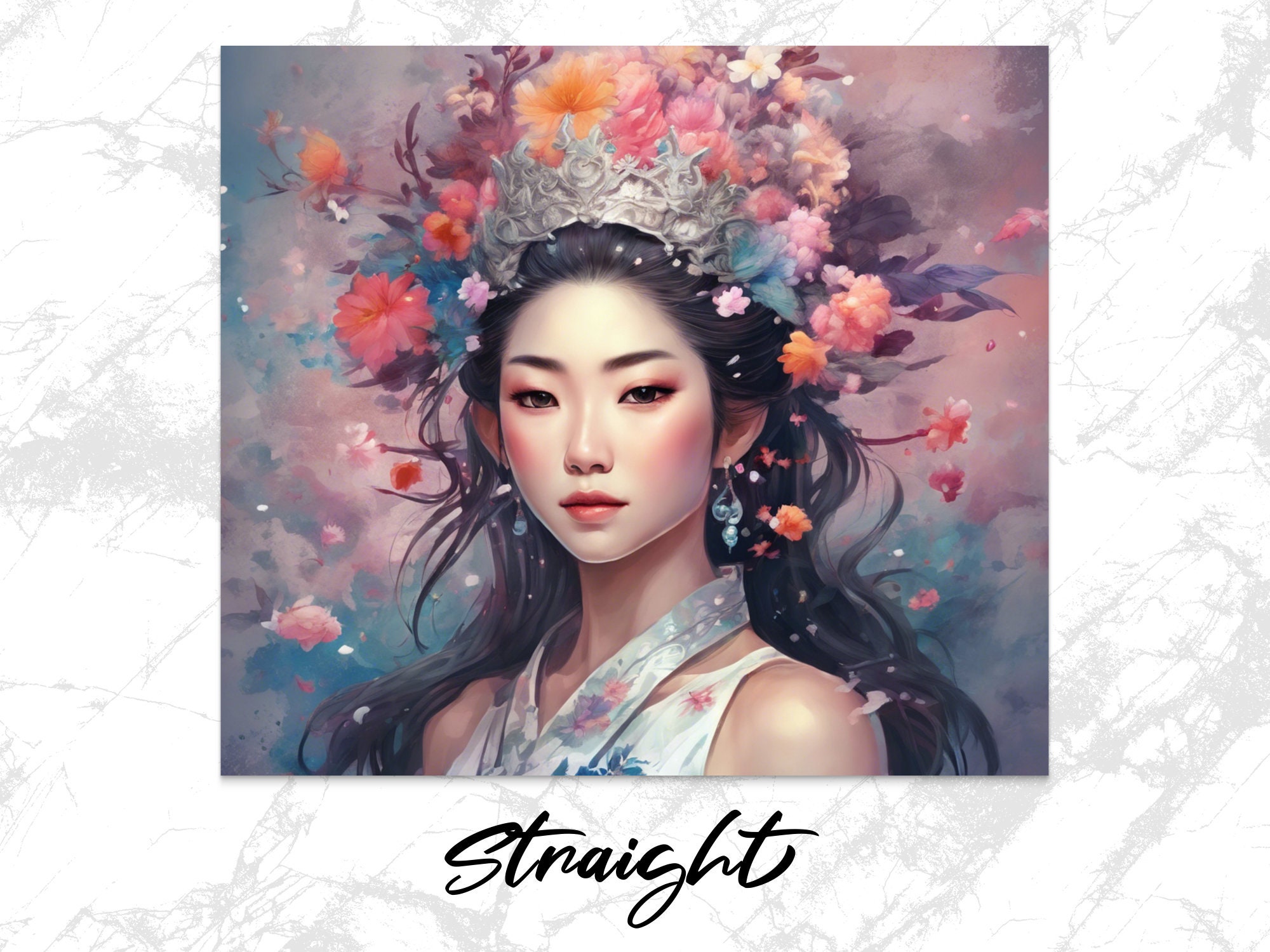 Mystic Princess Tumbler Wrap, Fantasy Floral Digital Download ...