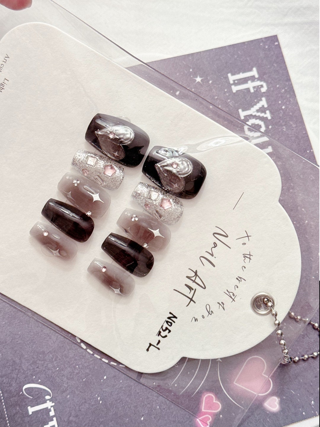 Short Coffin Press on Nails Pinkwave Nails Premium Glue on Nails ...