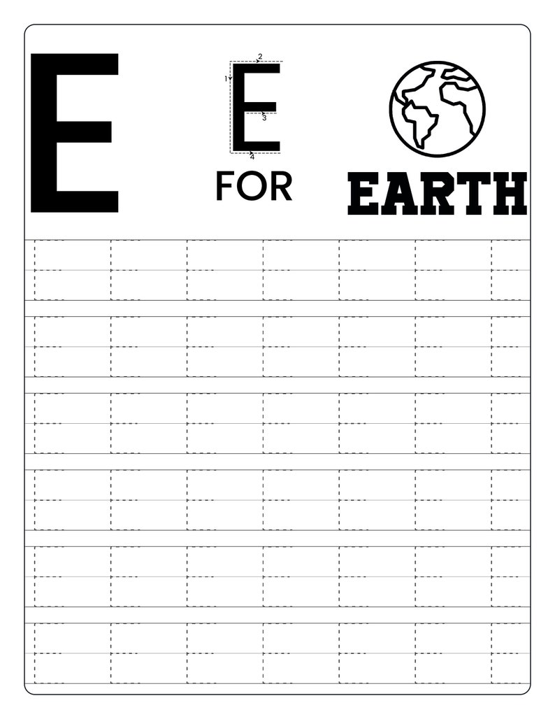 Alphabet Letters and First Words Tracing Worksheet - Etsy