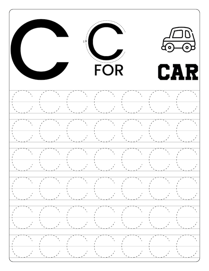 Alphabet Letters and First Words Tracing Worksheet - Etsy